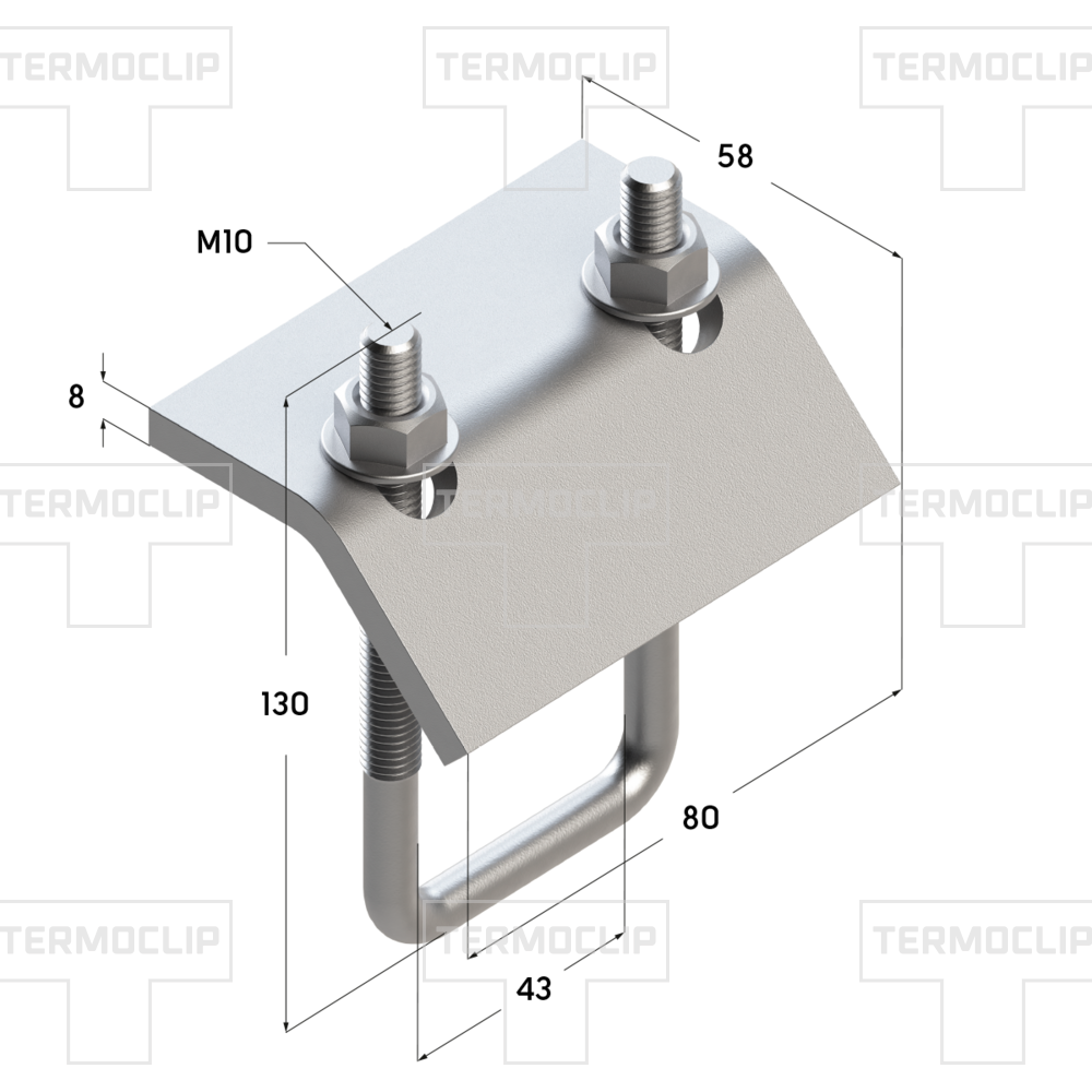 Зажим балочный TBC 41 (21-42) М8 Termoclip